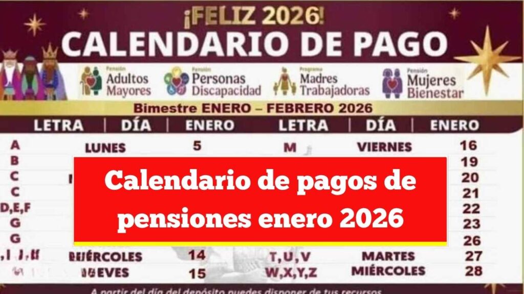 Calendario de pagos de pensiones enero 2026: fechas oficiales y ...